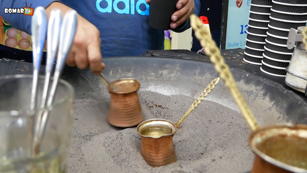 Turkish Coffee Made With Hot Sand | Boiling Coffee using sand - YouTube