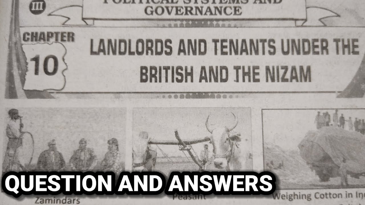 Social, 8th Class, 10.LANDLORDS AND TENANTS UNDER THE BRITISH AND THE ...