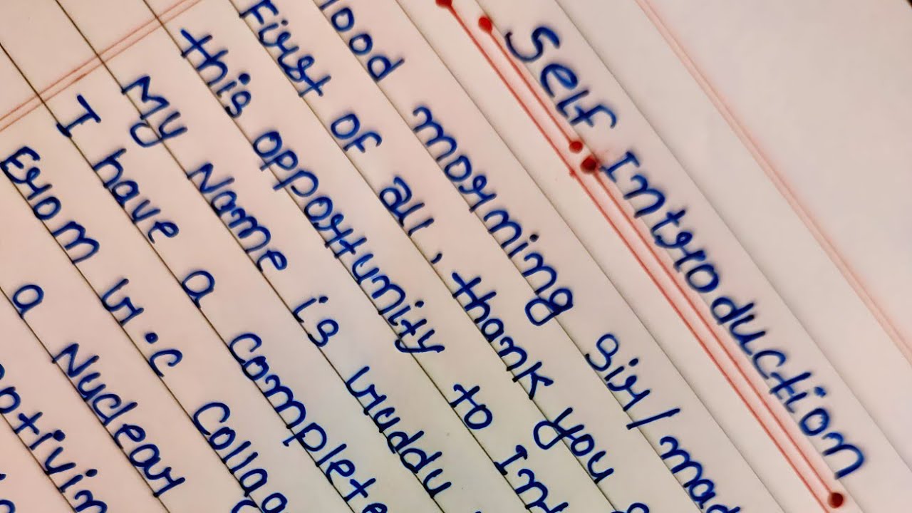 how to say introduction.self introduction in english - YouTube