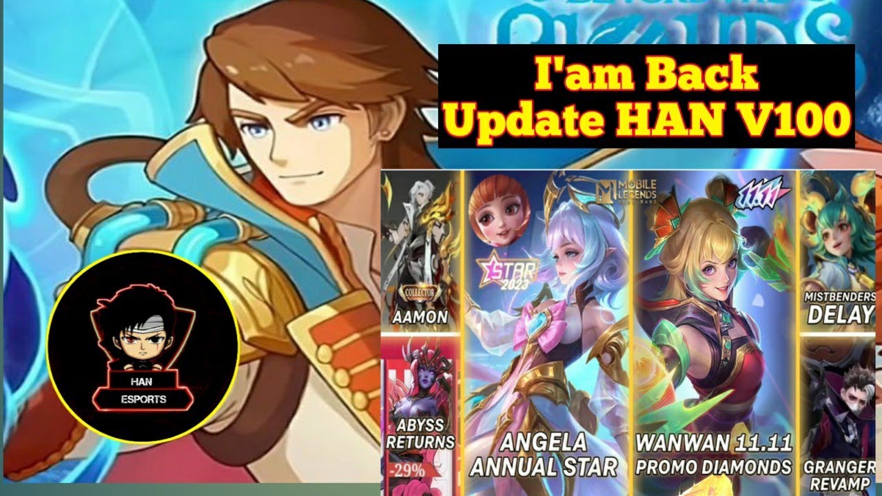 update Han esports V100 - ready all skin mobile legends new update ...