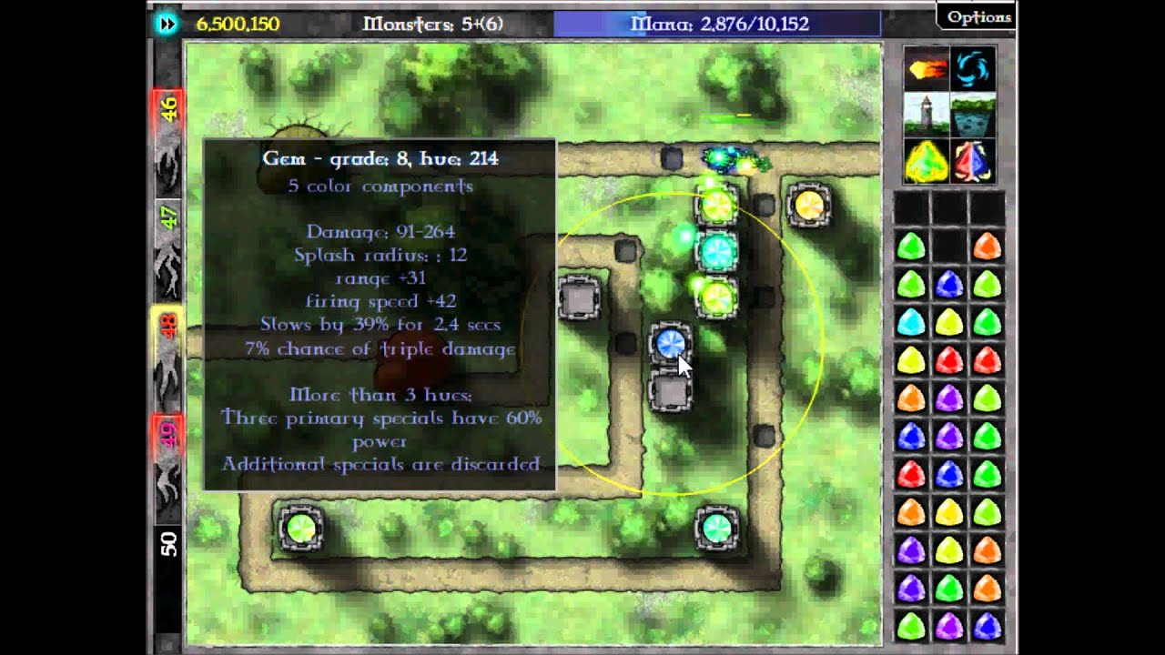 Gemcraft TD final level - perfect best score and no minion passed - YouTube
