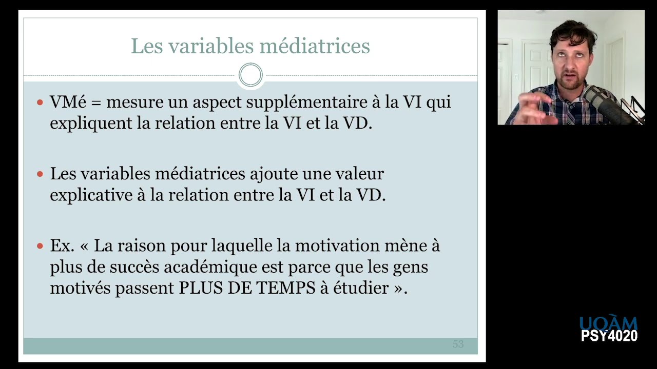 Partie 1.4 - Les varibles médiatrices et modératrices - YouTube