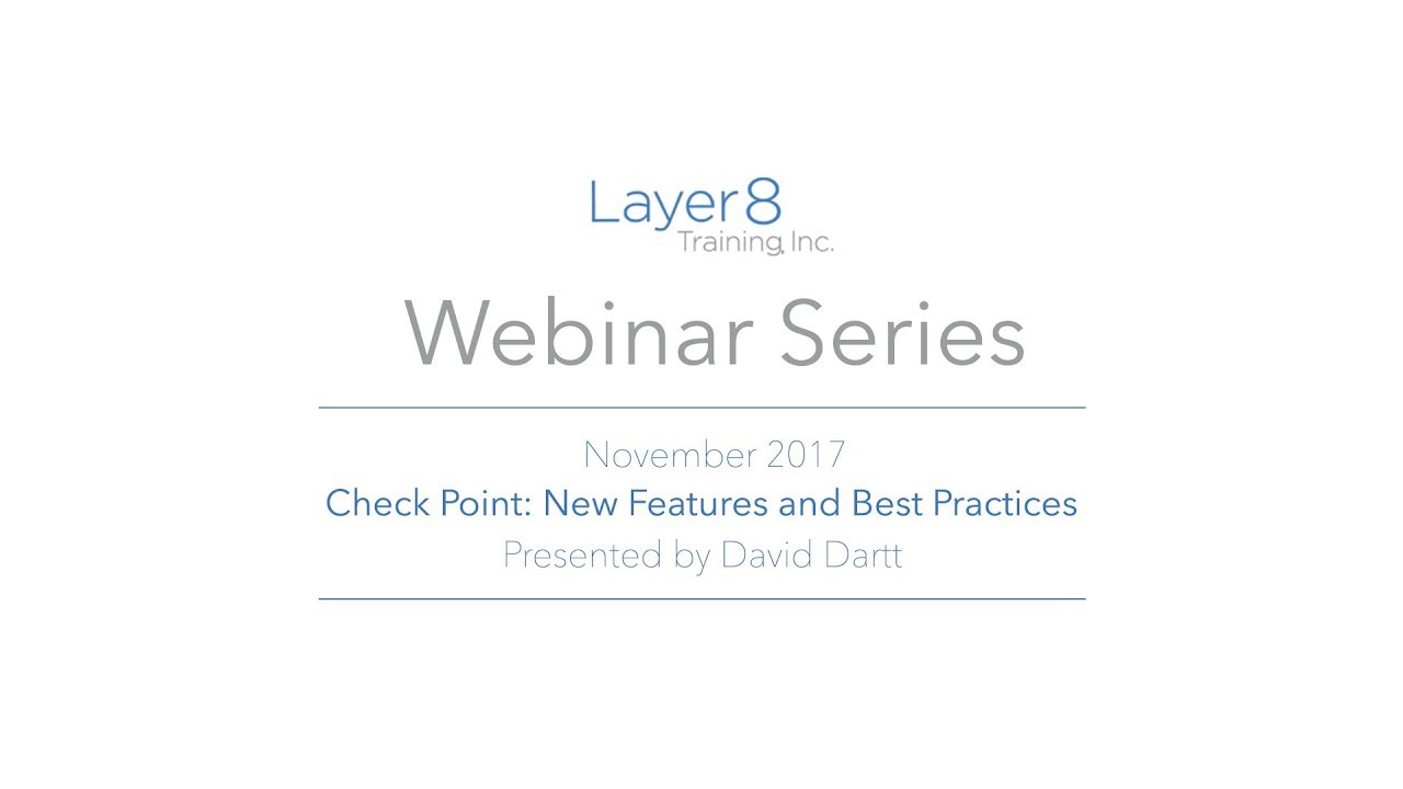 Check Point: New Features and Best Practices - YouTube