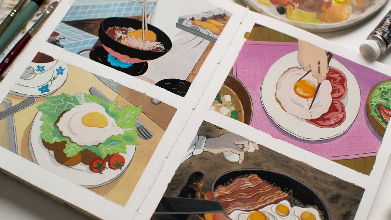 Studio Ghibli food in my sketchbook • food illustration in gouache ...
