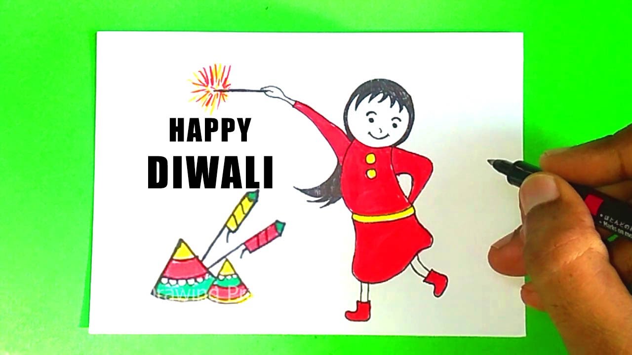 How to draw Diwali Drawing | Deepavali special Drawing - YouTube