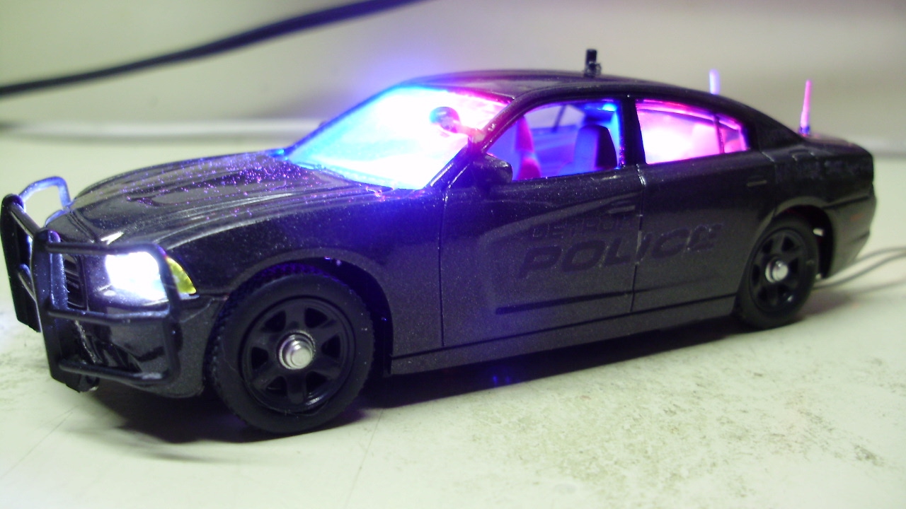 Custom 1:43 Detroit Police Department GHOST GRAPHICS Dodge Charger with ...