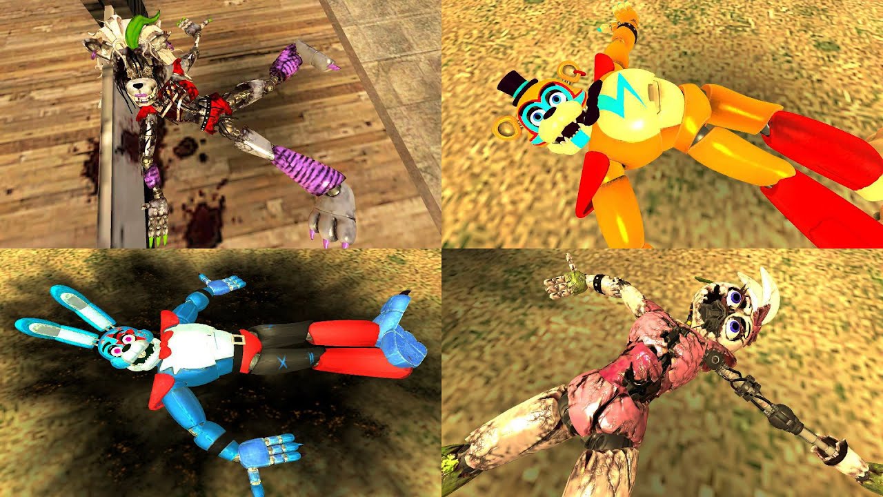 All glamrock animatronics VS All shattered animatronics in Gmod (Five ...