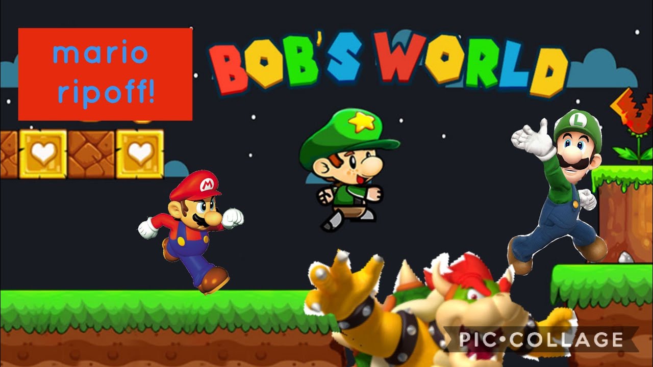 Playing a super mario ripoff (bobs super world) - YouTube