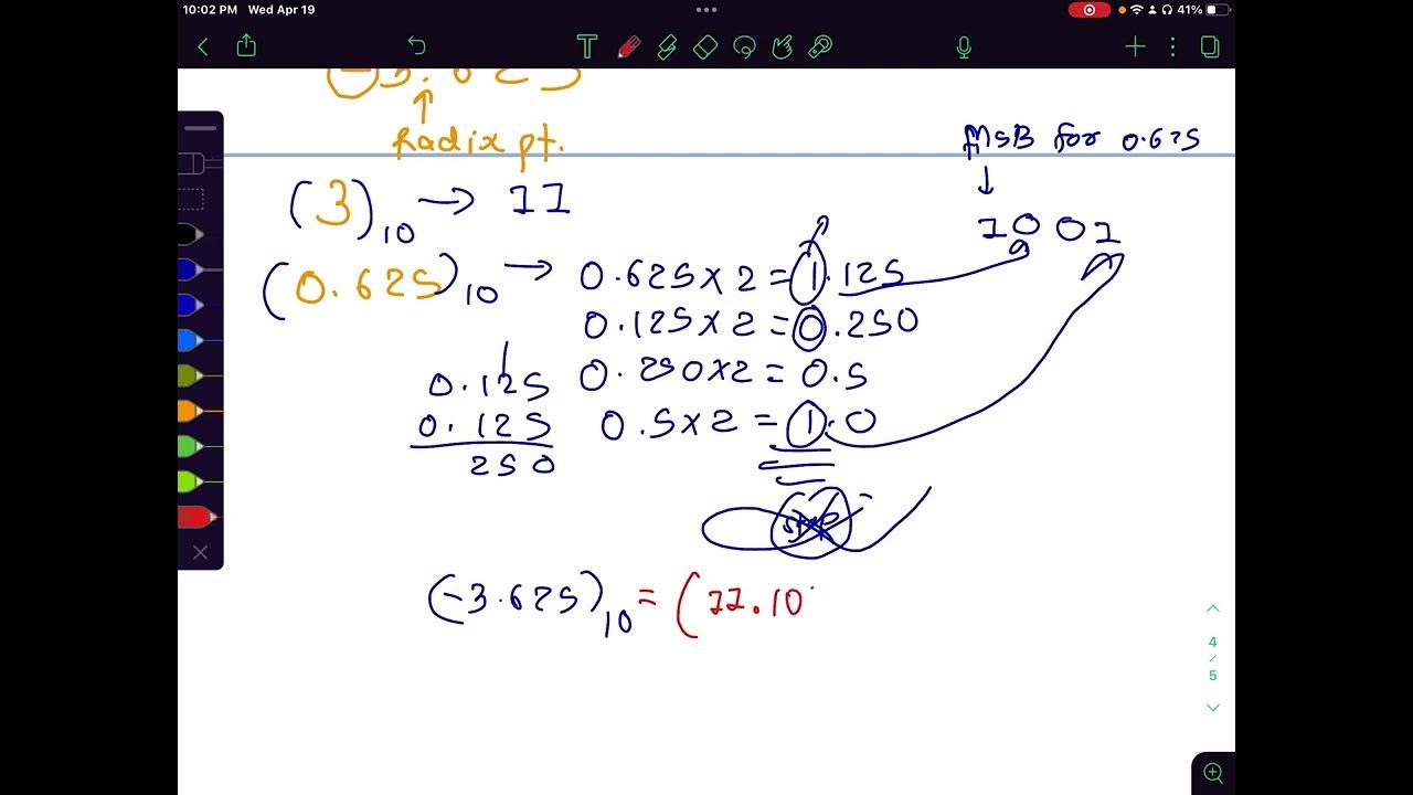 Converting from floating point to binary using sample 8 format - YouTube