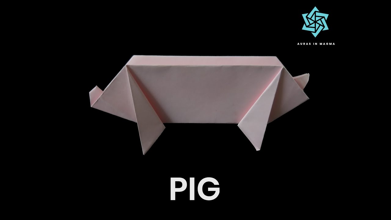 Origami Pig Tutorial - How to fold an Origami Pig - AurasInMagma - YouTube