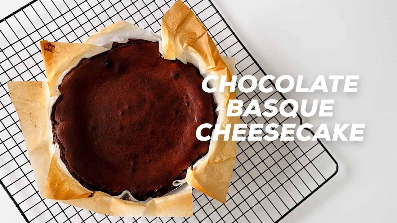 CHOCOLATE BASQUE BURNT CHEESECAKE RECIPE - YouTube