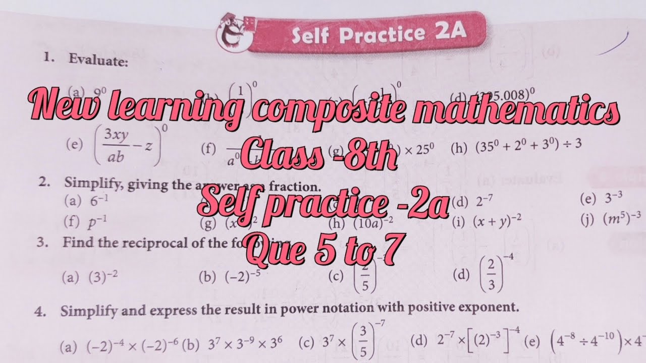 new learning composite mathematics class 8 solutions | power and ...