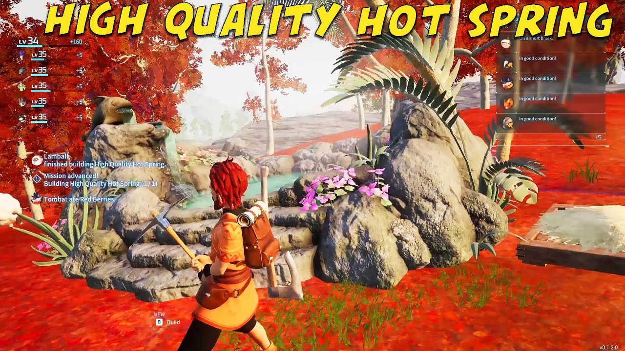Build High Quality Hot Spring in Palworld - Road to Base Level 15 - YouTube
