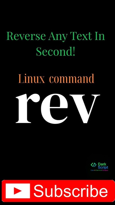 Reverse Any Text in Linux with rev Command | Linux Tips & Tricks - YouTube