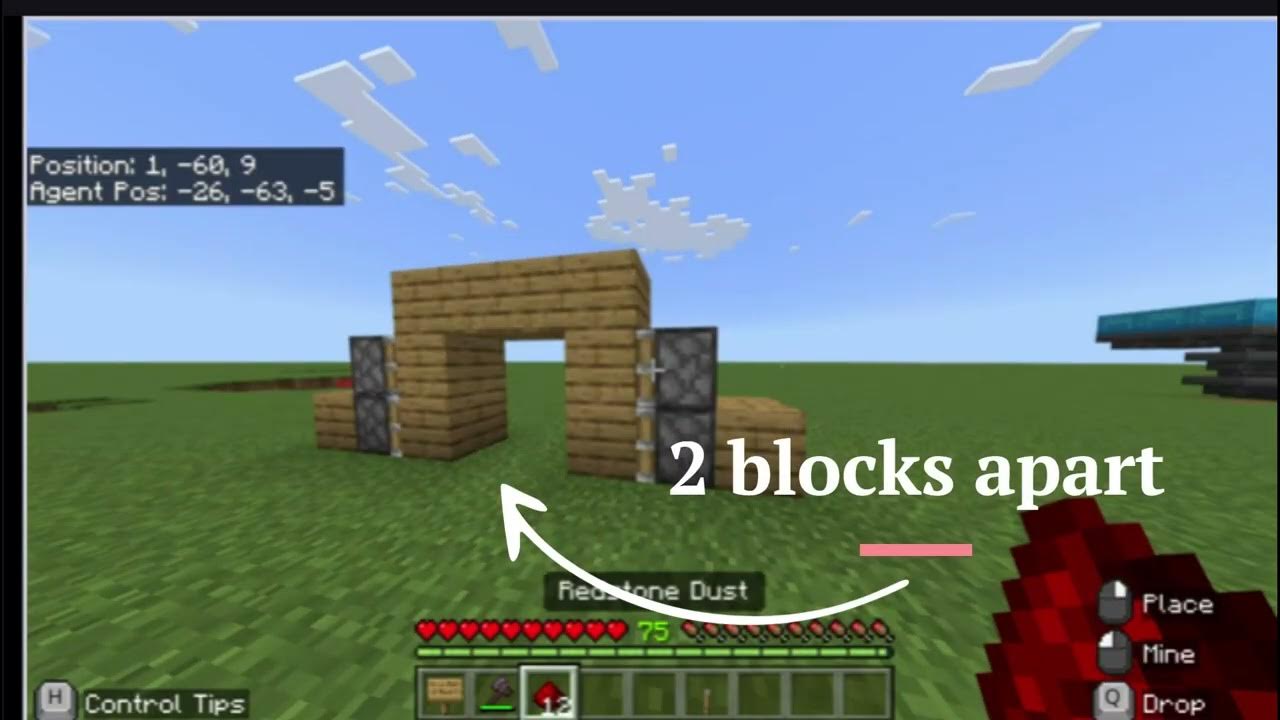 how to make a 2x2 minecraft redstone door - YouTube