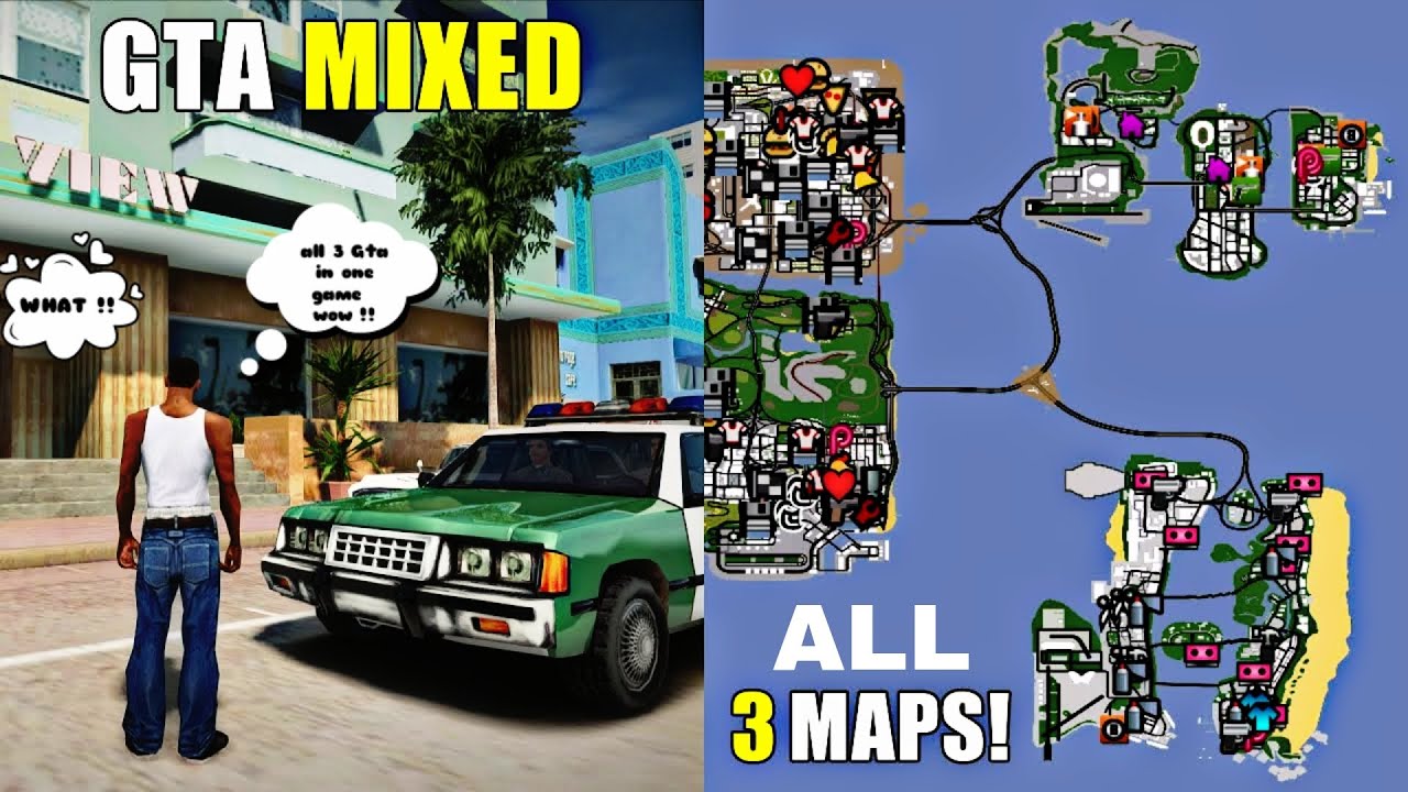 All 3 GTA Maps in One Game - GTA Mixed Mod - San Andreas (SA_Directx 3. ...