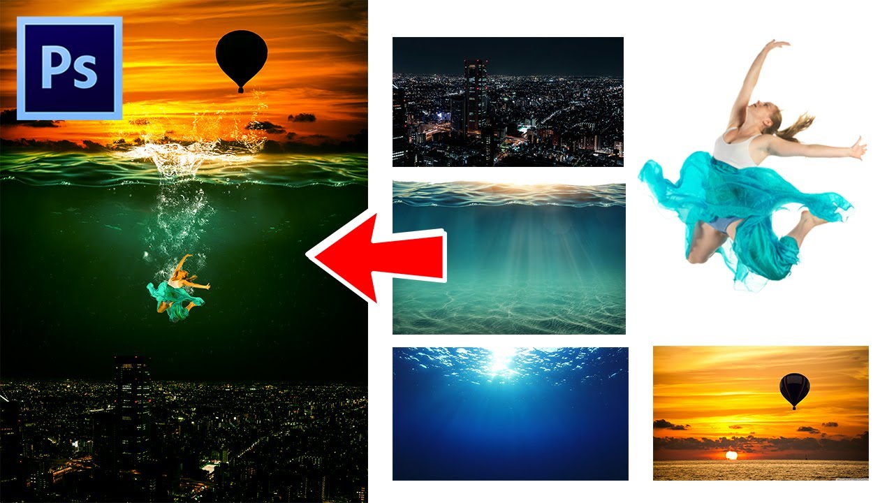 Under Deep Ocean Girl | Photoshop CC Photo Manipulation Tutorial - YouTube