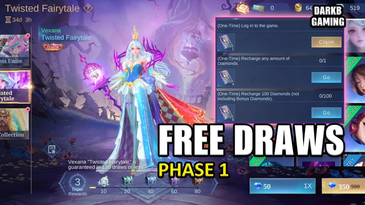 How To Get 29 Draw Tokens from Vexana Twisted Fairytale Skin Event ...