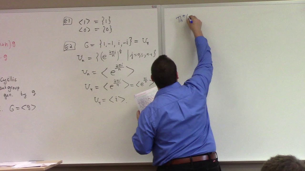 Abstract Algebra: cyclic groups, 9-13-17 - YouTube