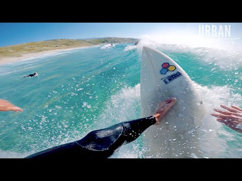 Surfing in Sennen, Cornwall