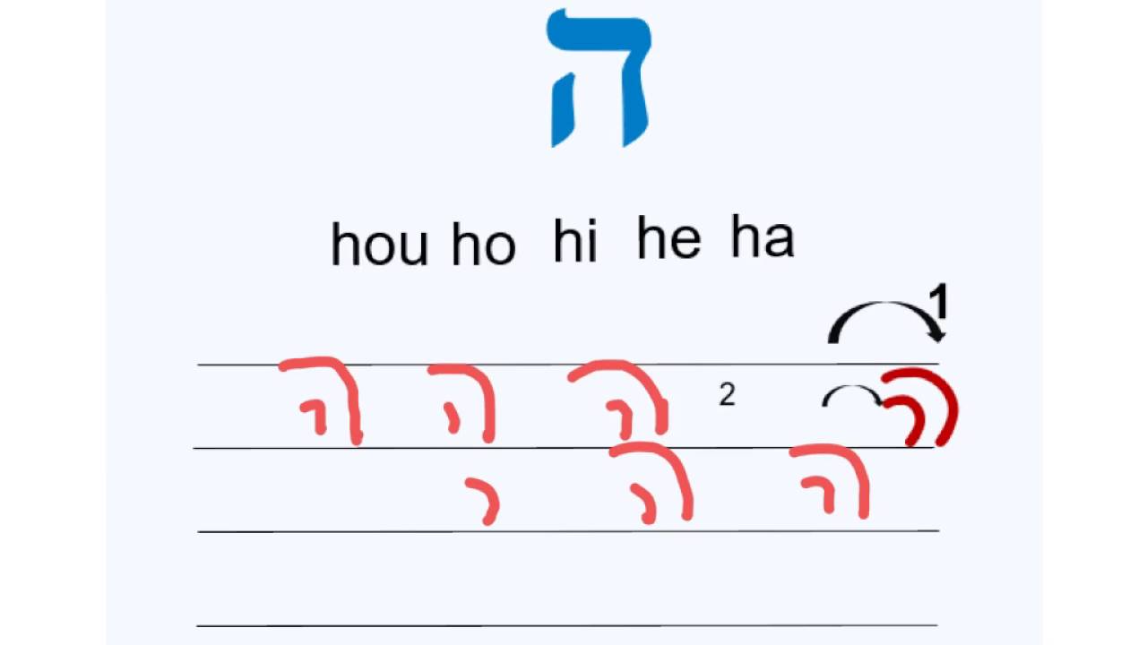 La lettre ה hey en cursive - YouTube