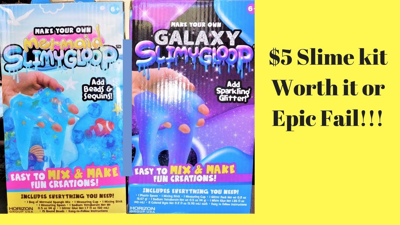 Testing 5$ Mermaid Slime Gloop VS Galaxy Slime DIY Kit | Worth it or ...