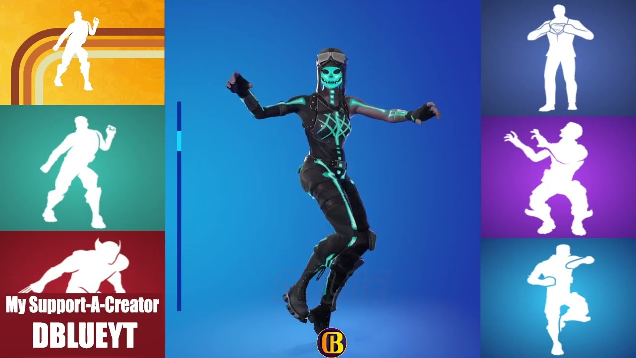 Skeletara Performs All Emotes & Dances in Fortnite - YouTube