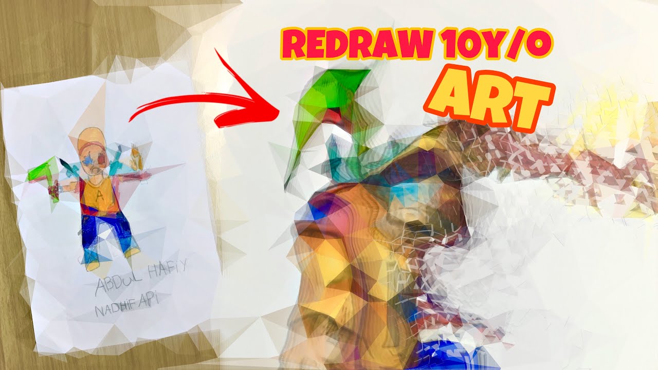 Redraw 10y/o art for his birthday present!!! 🎁🎉 - YouTube