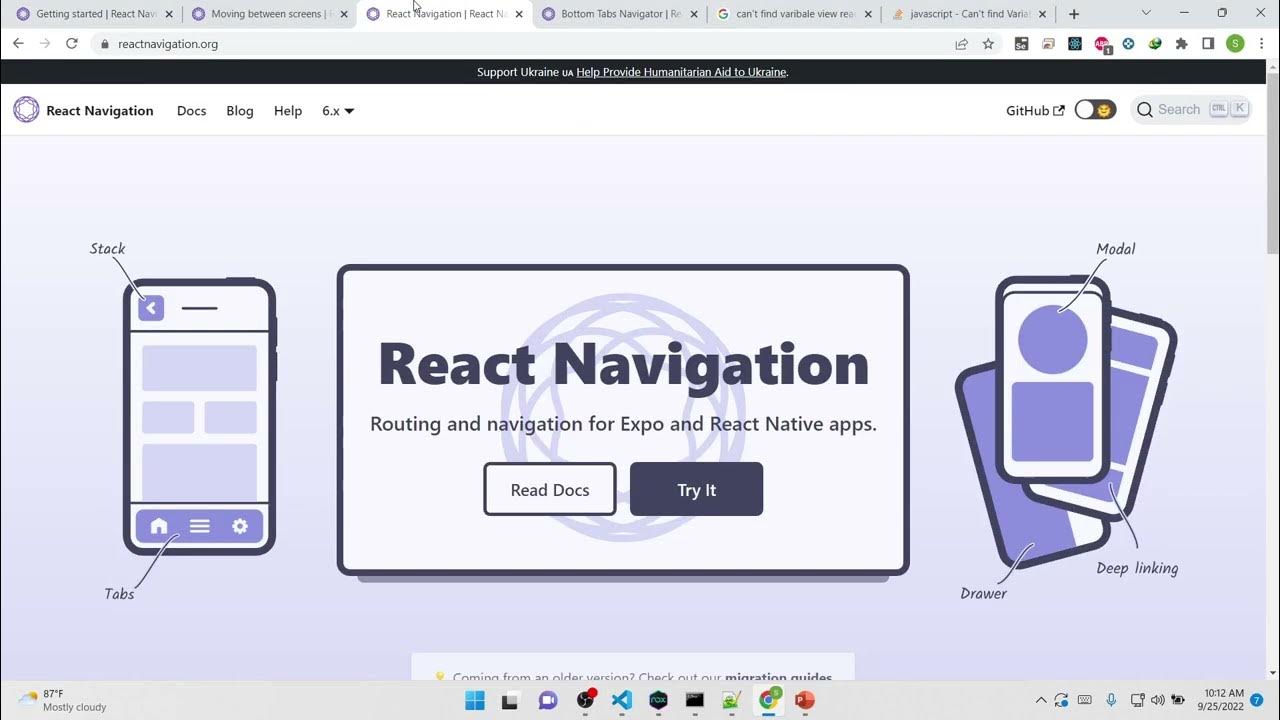 React Native | 15. Part 1 - React Navigation 6 Tutorial - YouTube