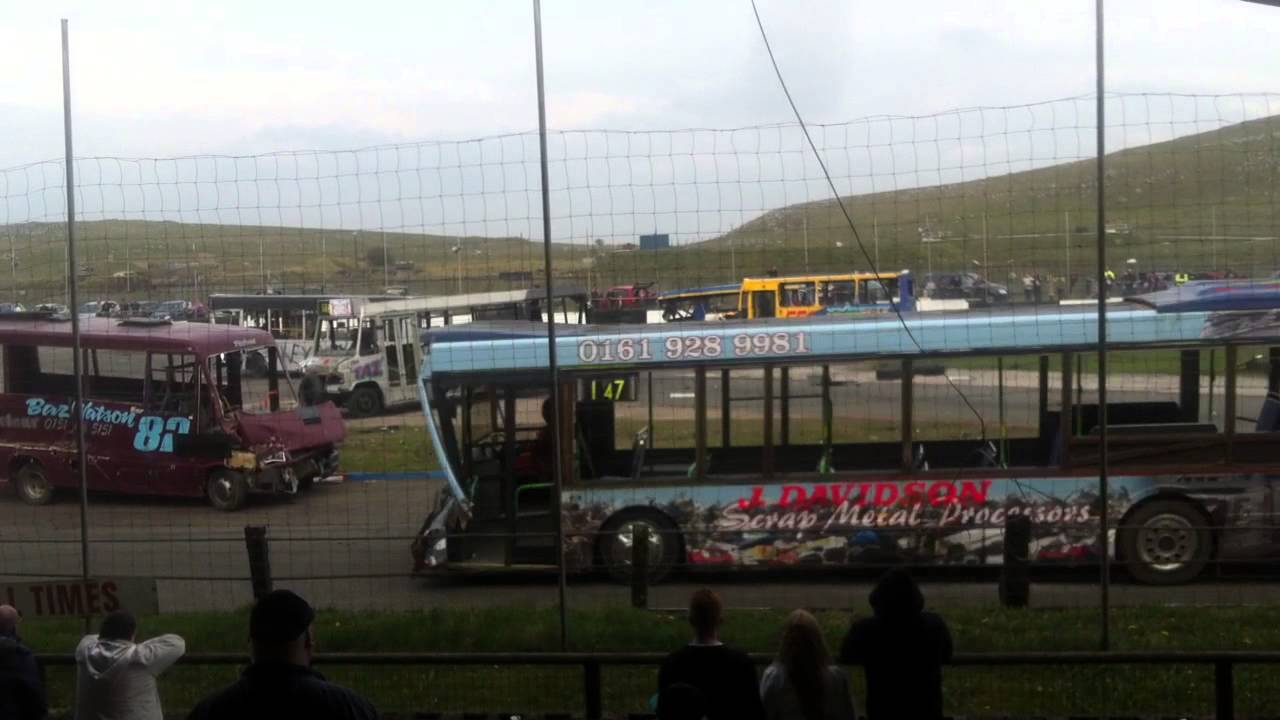 Bus banger racing in buxton - YouTube