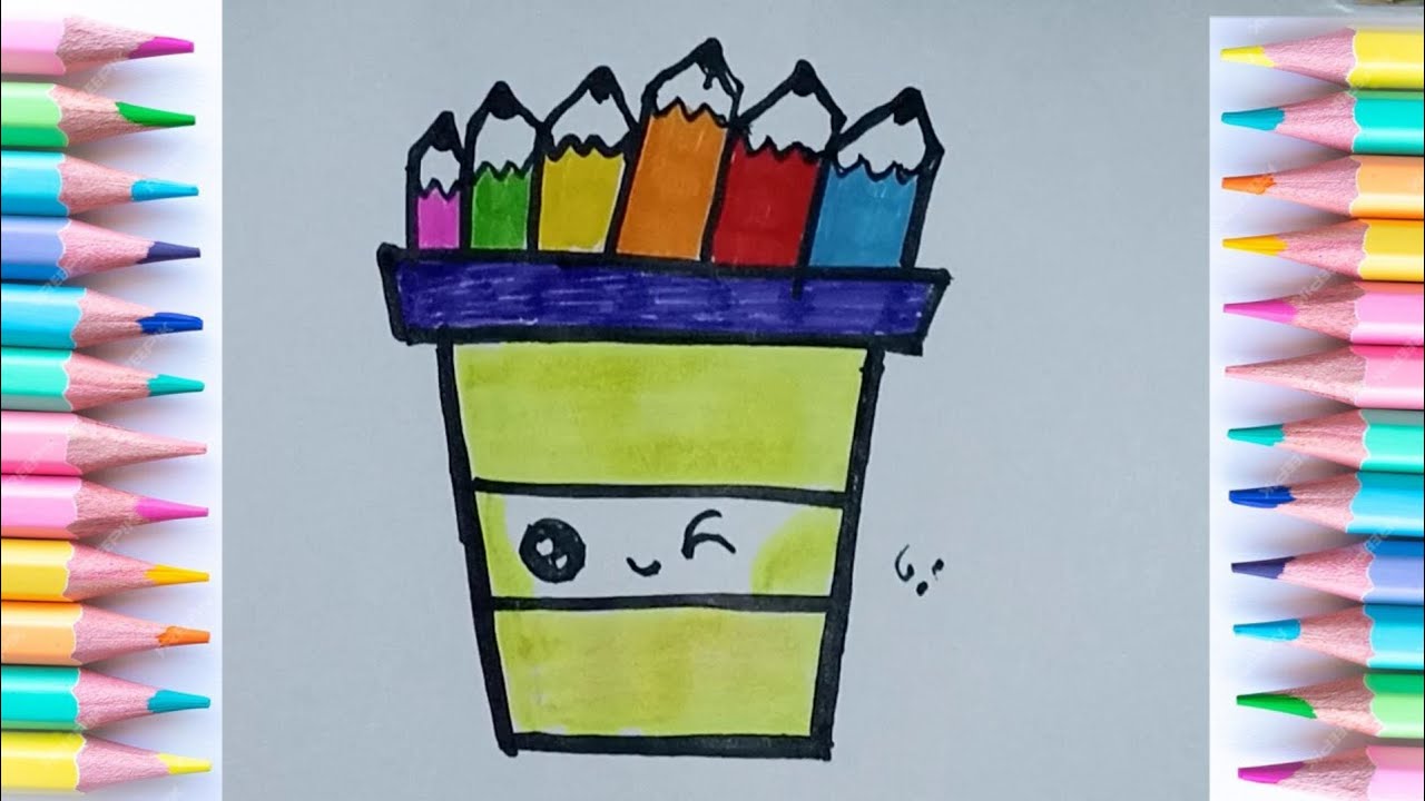 How to draw a pencil pot || pot drawing || Easy mini drawing easy step ...