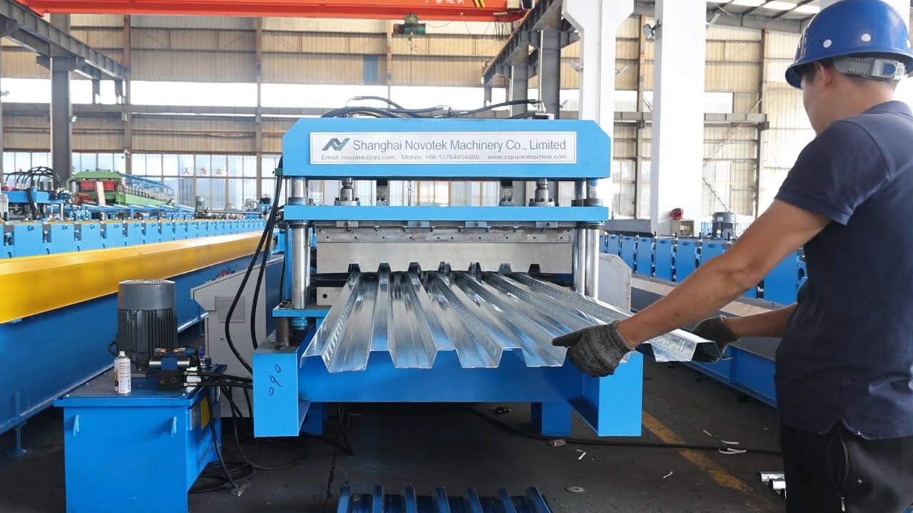 Deck Sheet Roll Forming Machine - YouTube