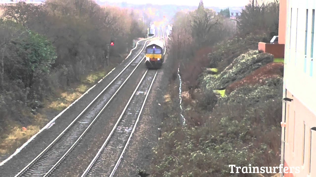 DRS Class 66 No. 66303 on 0Z21 Crewe GB - York PS @ Denton on 19.02.15 ...