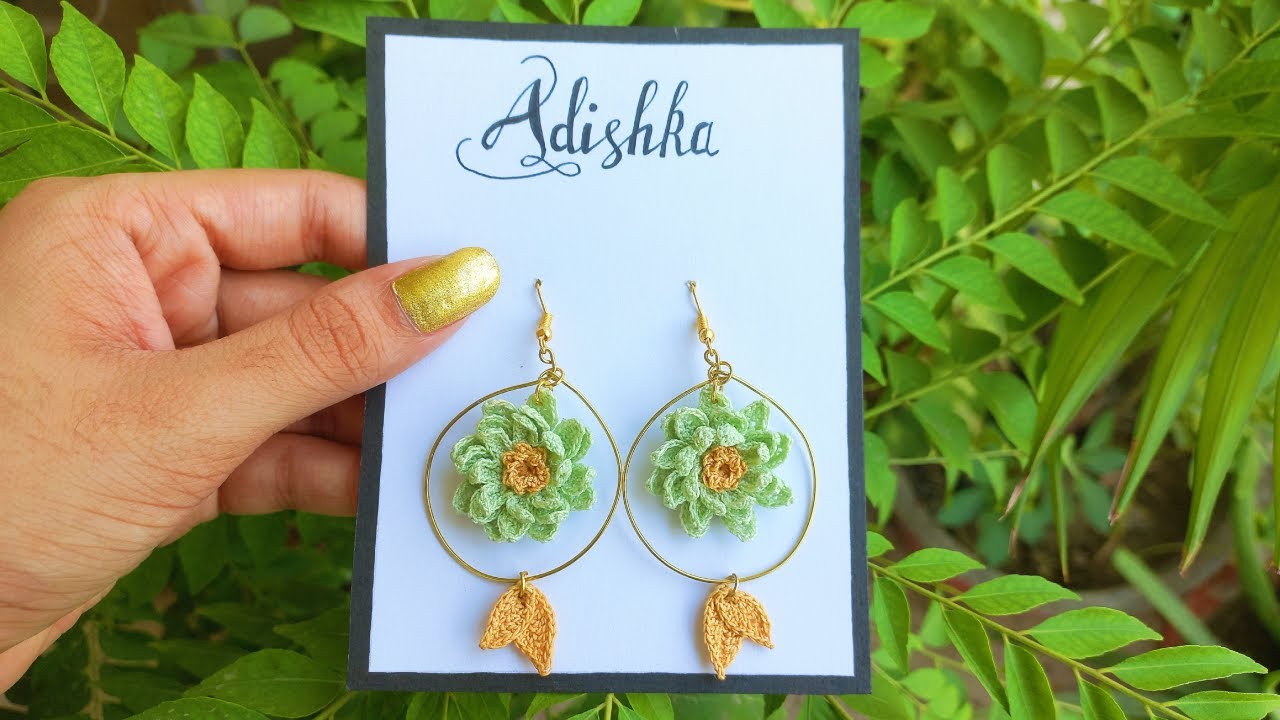 Beautiful Flower Crochet Hoop Earrings | Simple Step by Step tutorial ...
