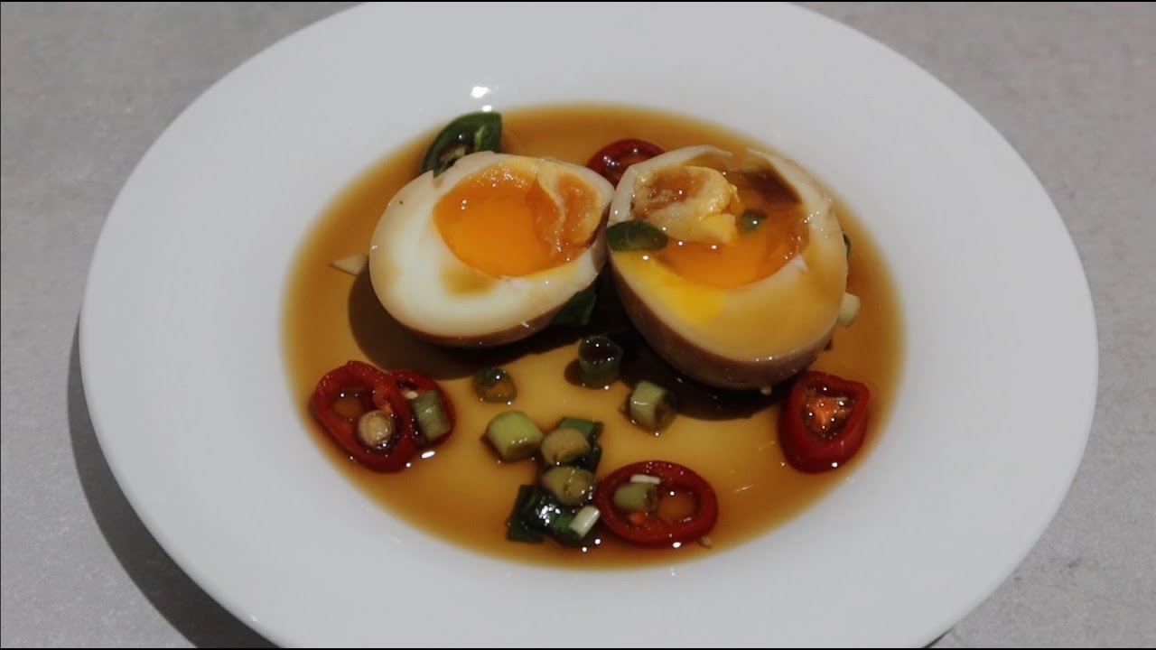 Marinated soft boiled eggs - Mayak eggs - YouTube