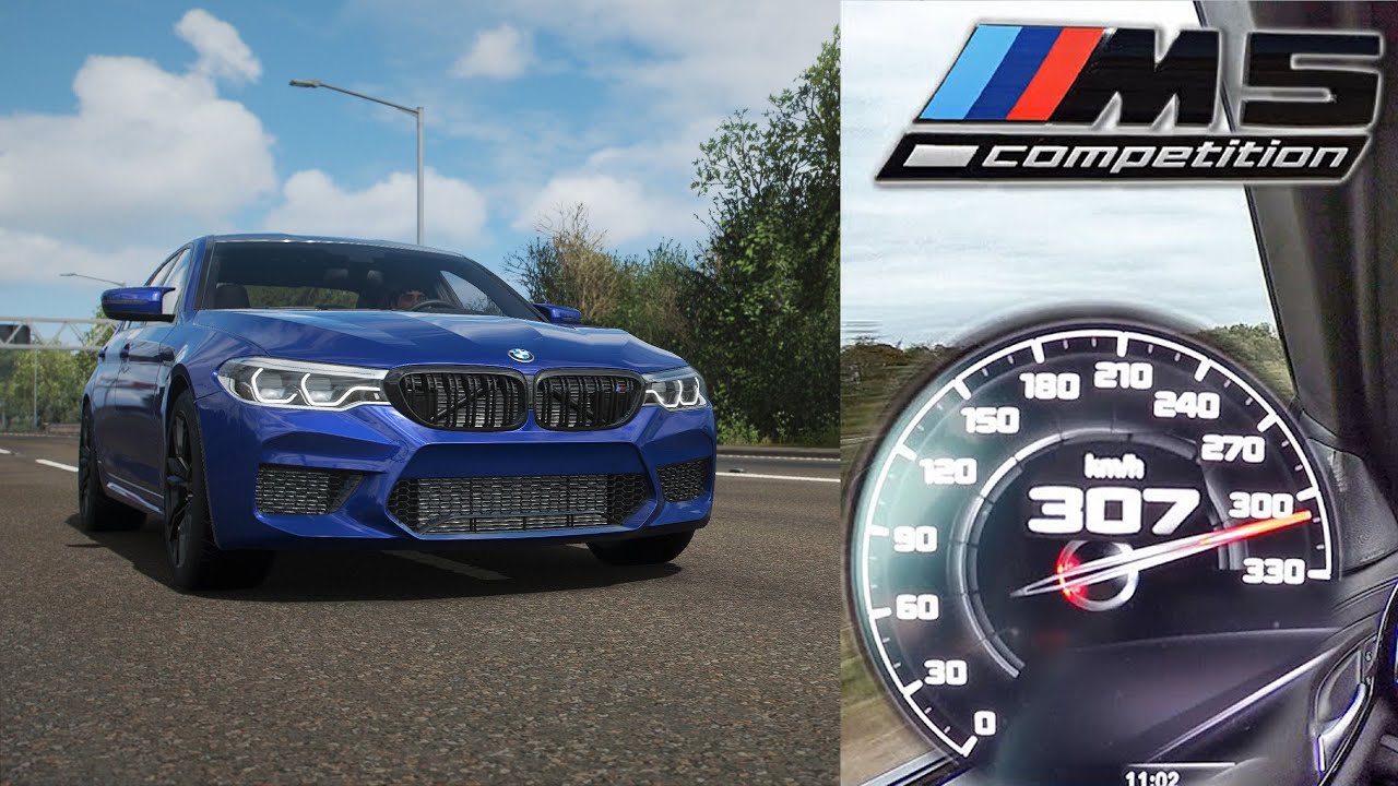 BMW M5 F90 Competition 625HP TOP SPEED 309km/h on AUTOBAHN - YouTube