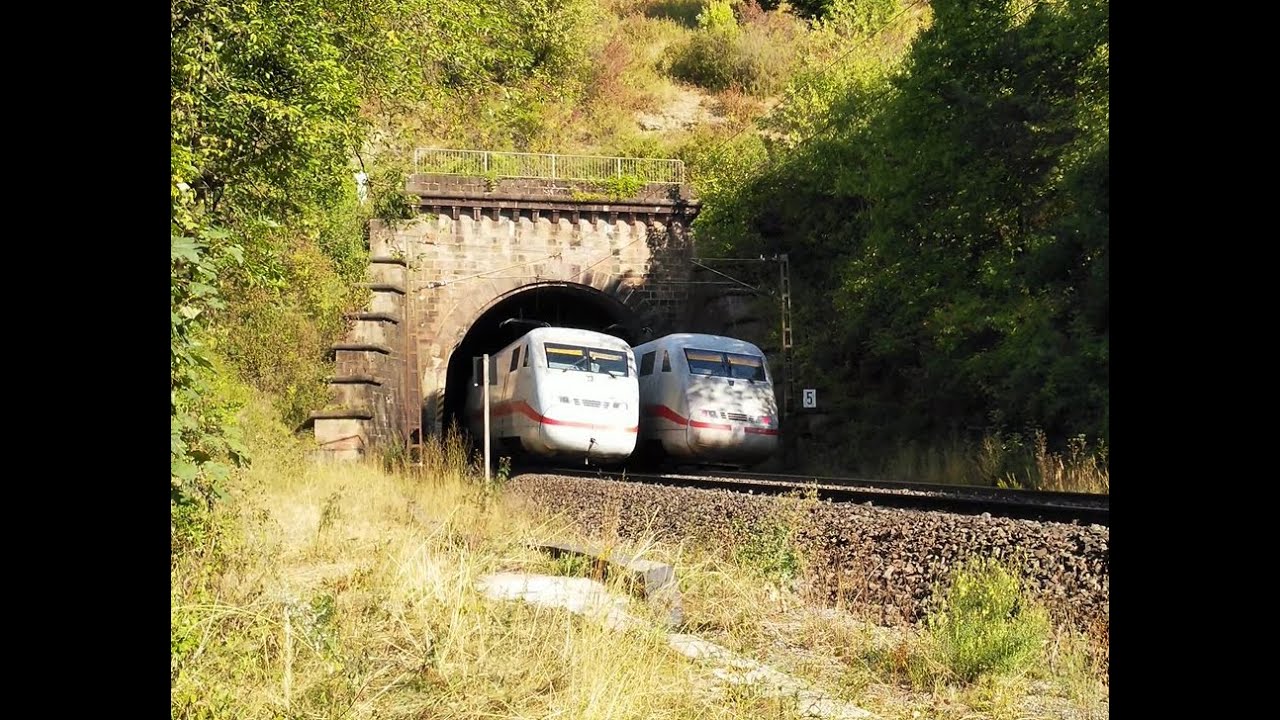 ICE 882 und ICE 583 – Zugbegegnung am Ebertsbergtunnel - YouTube