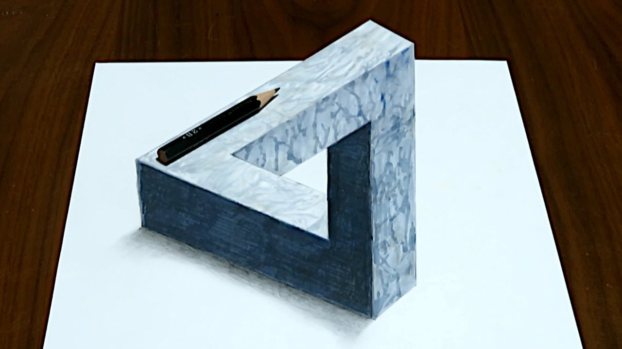 How to draw impossible object : 3D Trick Art - YouTube