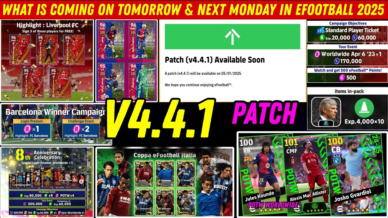v4.4.1 Patch Update: What is coming on Tomorrow in eFootball 2025, New ...