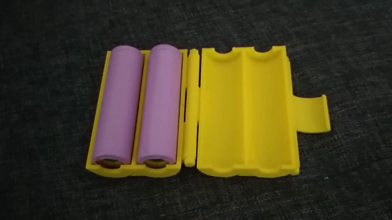 3d printed 18650 battery case - YouTube