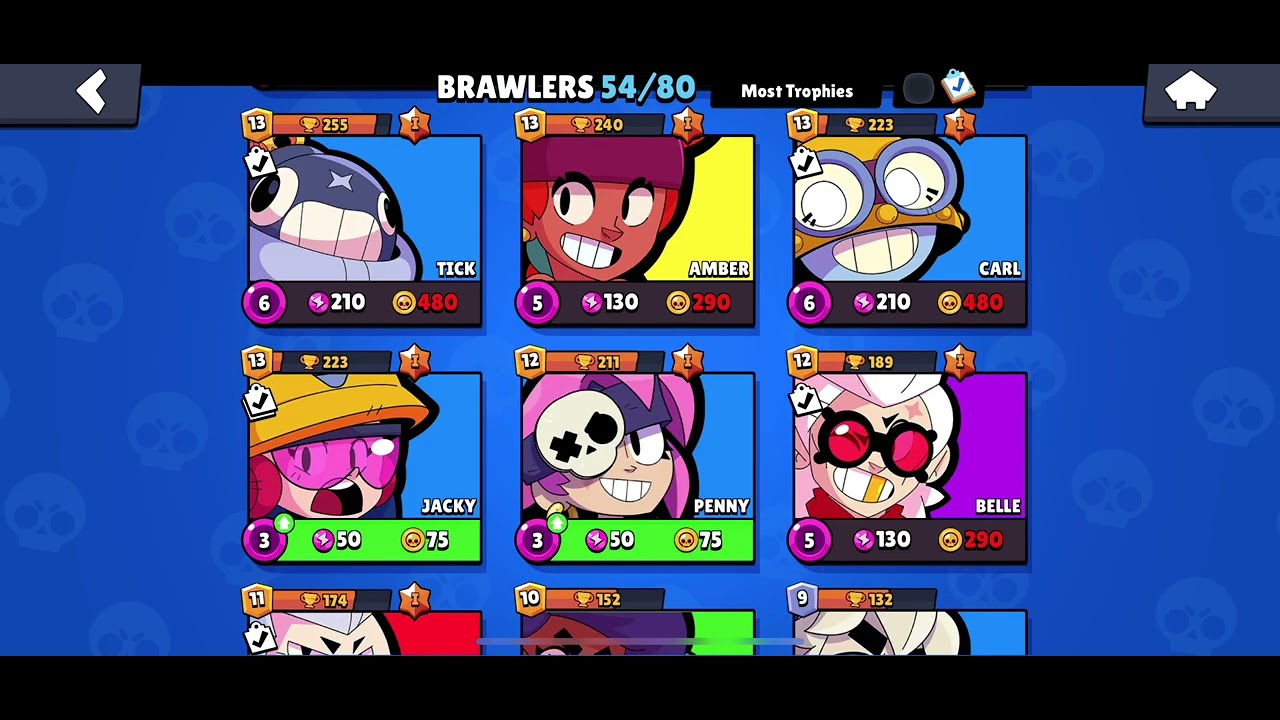 My current brawl stars brawler status ( phone won’t screen record idk ...