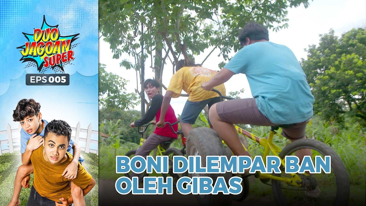 Haha Boni Dilempar Ban Sama Gibas Sampai Jatuh - Duo Jagoan Super - YouTube