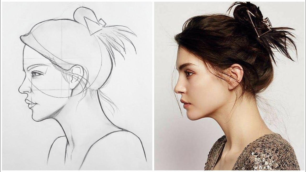 girl drawing | how to draw a portrait | basic drawing for beginners ...