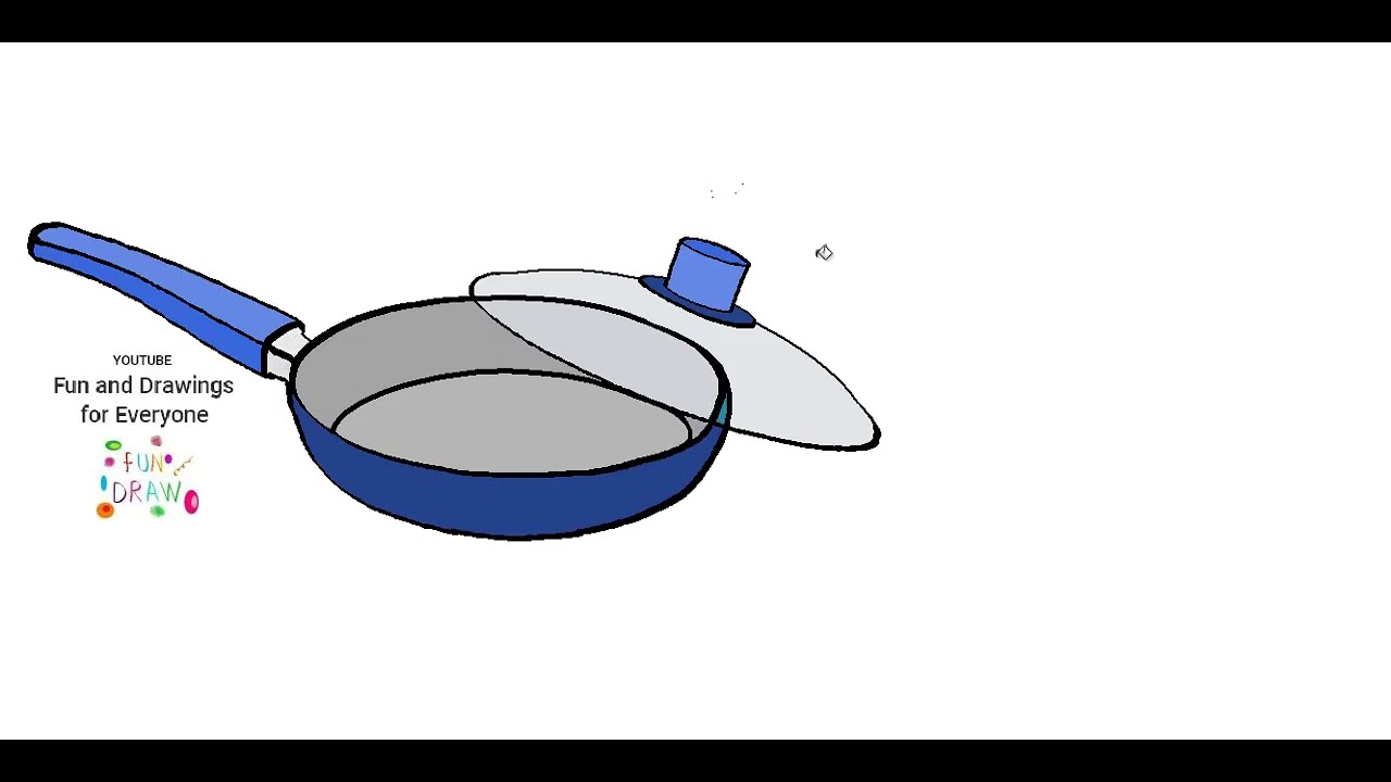 How to draw a frying pan with a lid - YouTube