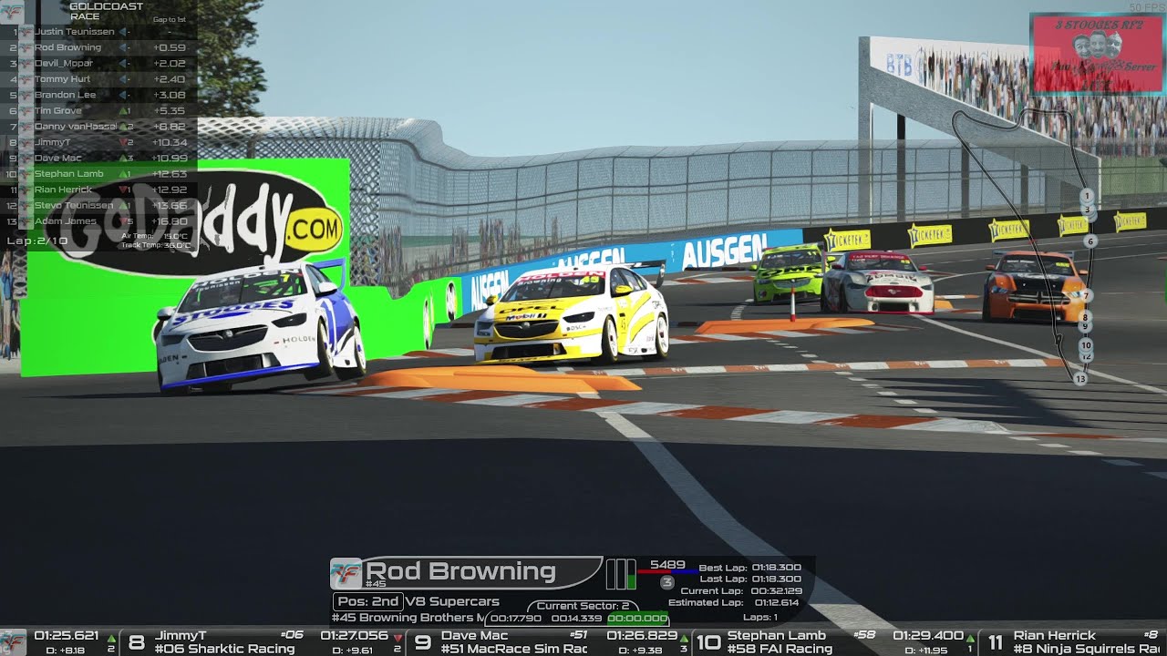 2022 10 29 rfactor 2 mod v8 Supercars Gold Coast Race 4 - YouTube