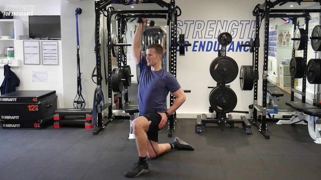 Banded Dumbbell Single Arm Overhead Press - YouTube