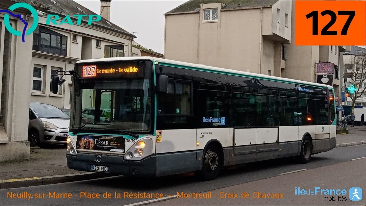 Bus 127 RATP - Citelis Line N°3839 Neuilly - Place de la Résistance ...