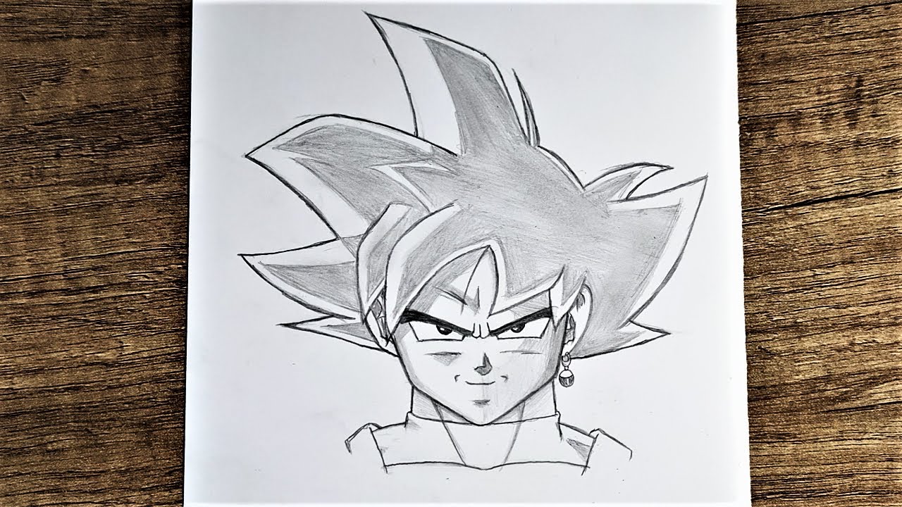 With one pencil...How to draw goku black with one pencil | goku black ...