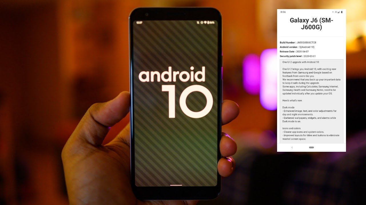 Samsung Galaxy J6 Infinity Stable Android 10 Update - YouTube