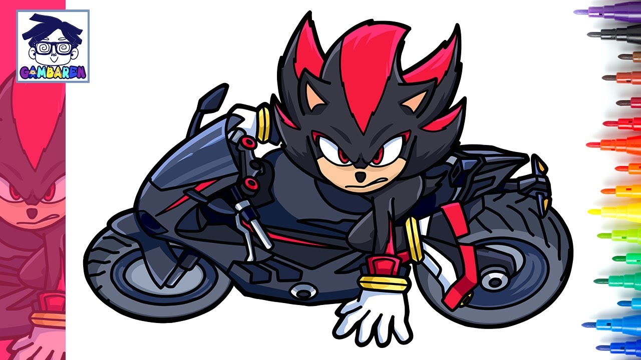 Cara Menggambar SHADOW with MOTORCYCLE | SONIC MOVIE 3 | SONIC The ...